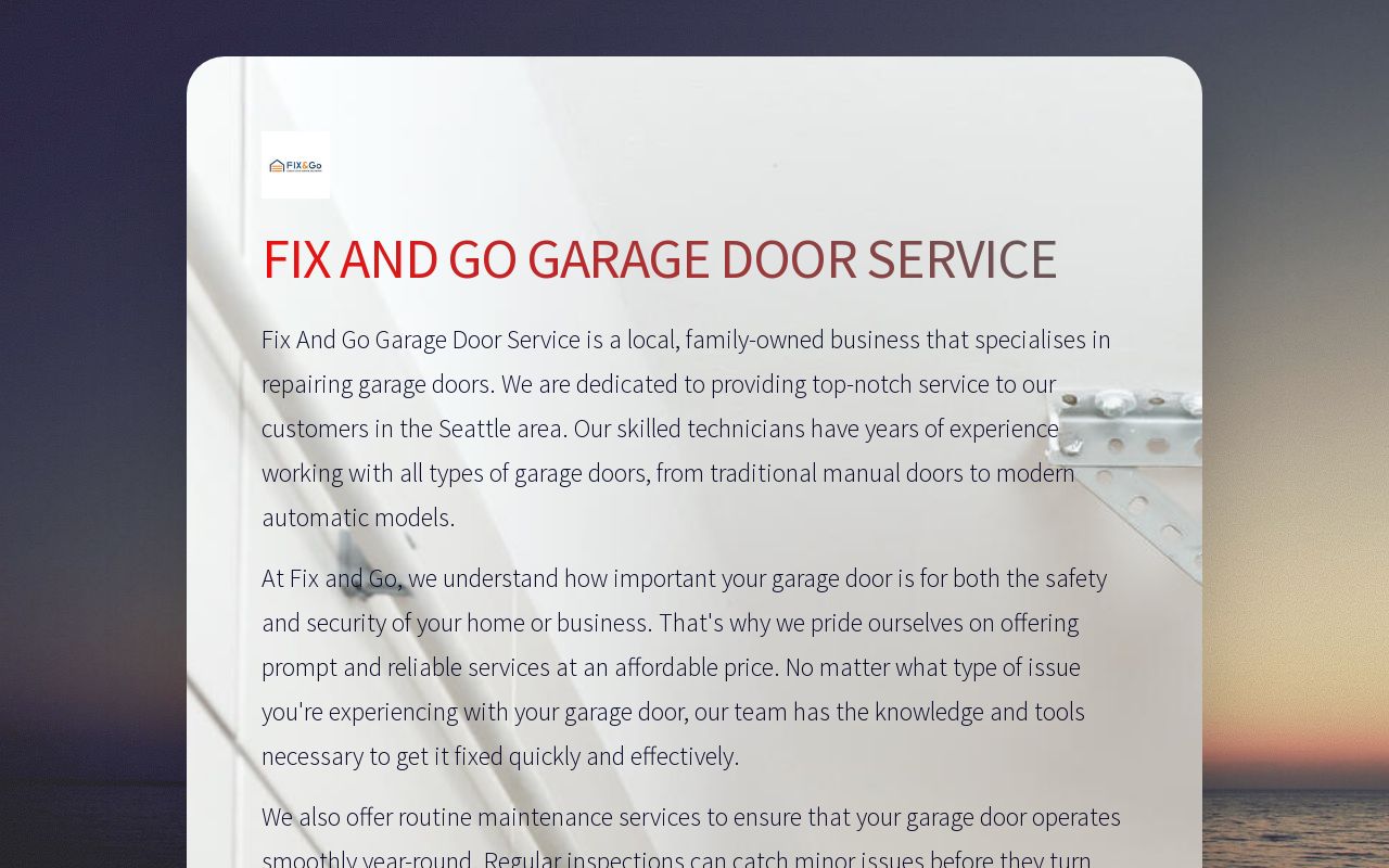 FIX AND GO GARAGE DOOR SERVICE